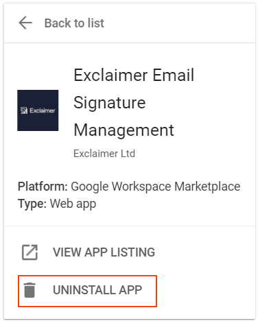 Uninstall Exclaimer from your Google Workspace environment – Exclaimer Knowledge Base